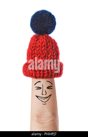 Hand-drawn face on finger Stock Photo - Alamy
