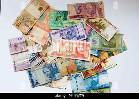 Colorful money notes from around the world Stock Photo - Alamy