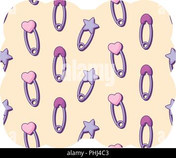 decorative frame with baby pins pattern over white background, vector ...