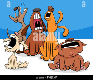 barking or howling dogs cartoon characters Stock Photo - Alamy