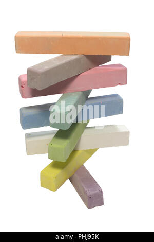 Piece of pink chalk isolated on white Stock Photo - Alamy