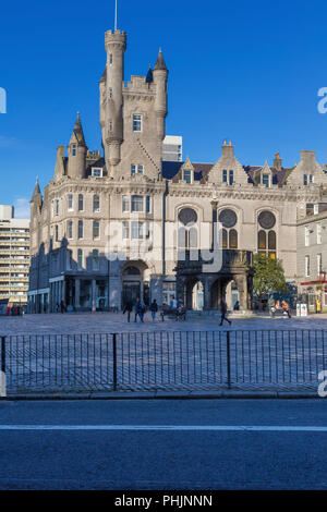 Old Town Hall with Castlegate, Aberdeen, Scotland, United Kingdom Stock ...