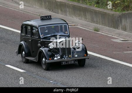 Old Wolseley black police car at rally Wales UK Stock Photo - Alamy