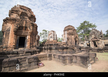 the Khmer Temple Ruins of the Prasat Muang Tam south of the city of ...