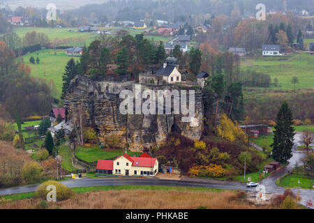 Ancient Rock Castle Sloup in Czech Republic Stock Photo - Alamy