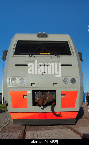 high speed diesel locomotive front view, low angle Stock Photo - Alamy