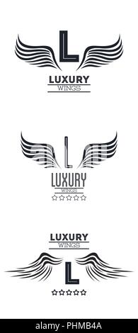 Set of luxury wings emblems Stock Vector Image & Art - Alamy