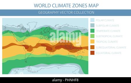 North America climate zones map, vector geographic infographics Stock ...