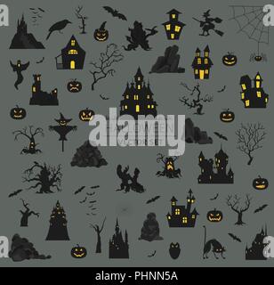 Halloween party banner with infographic elements. Poster template with ...