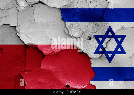 Flags of Poland and Israel Stock Photo - Alamy