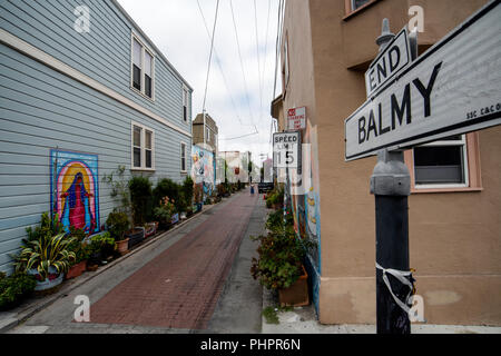 Balmy Alley, a street located in the Mission District in San Francisco ...