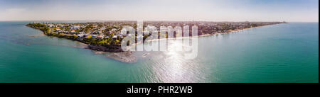 Aerial view of the Woody Point jetty Stock Photo - Alamy