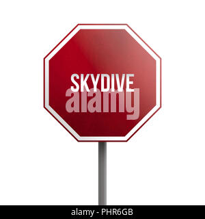 skydive - red sign isolated on white background Stock Photo - Alamy