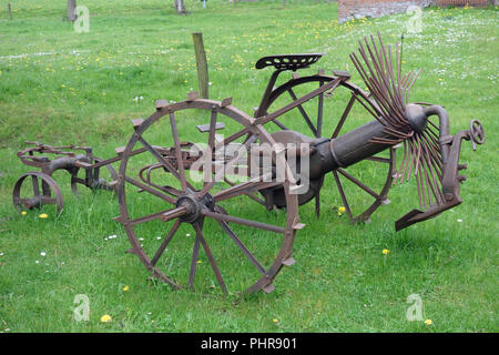historic hay tedder Stock Photo - Alamy