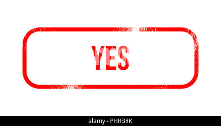 yes red grunge vintage stamp isolated on white background Stock Photo ...