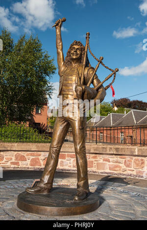 Rock band AC/DC lead singer Bon Scott bronze statue memorial at Stock ...