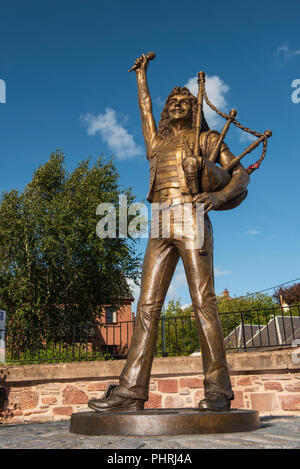 Rock band AC/DC lead singer Bon Scott bronze statue memorial at Stock ...