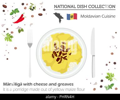 Moldavian cuisine food menu, dishes and meals poster, vector. Moldovan ...