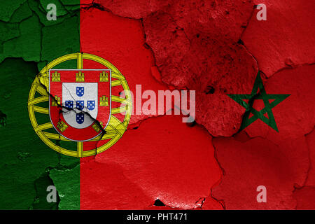 Flags of Portugal and Morocco Stock Photo - Alamy