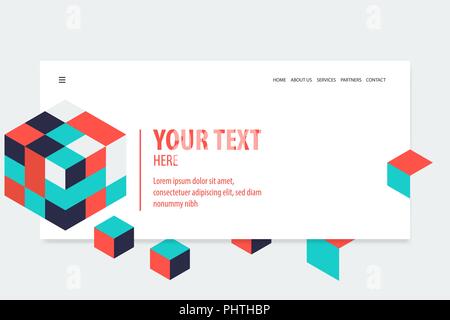 Minimal creative isometric web banner Stock Vector Image & Art - Alamy