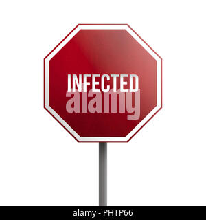 infected - red sign isolated on white background Stock Photo - Alamy