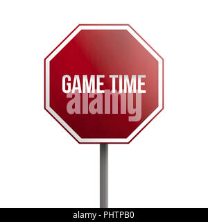 game time - red sign isolated on white background Stock Photo - Alamy