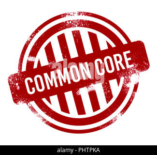 Common Core - red grunge button, stamp Stock Photo - Alamy