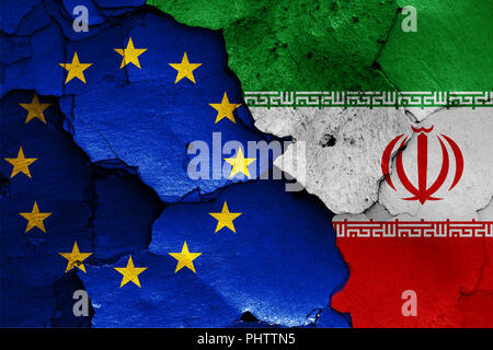 Flags of EU and Iran Stock Photo - Alamy