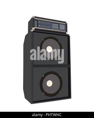 Vintage bass amplifier vector illustration Stock Vector Image & Art - Alamy