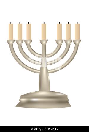 Vector illustration of the seven-branched candle. Traditional symbol of ...