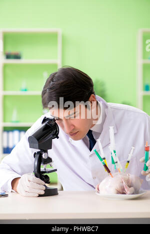 The lab assistant testing gmo chicken Stock Photo - Alamy