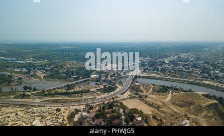Aerial of the Catumbela river, Benguela, Angola, Africa Stock Photo - Alamy
