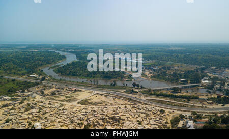 Slum in front of catumbela river, Benguela Province, Catumbela, Angola ...