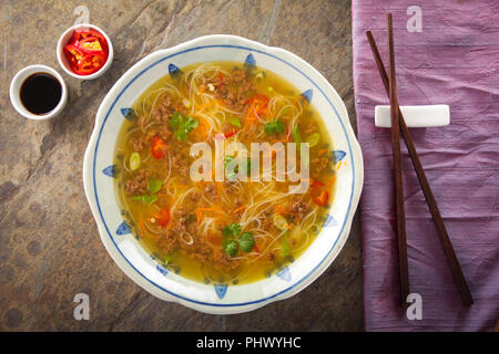 traditional Chinese Yuk sum yuk sum noodle broth Stock Photo - Alamy