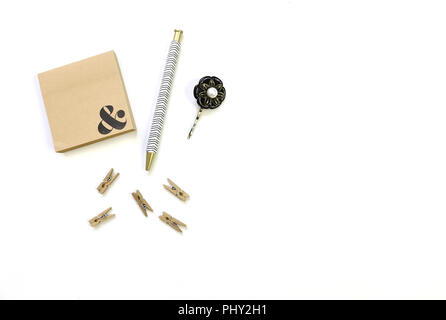 Black & Gold Flatlay Desk for Bloggers Stock Photo - Alamy