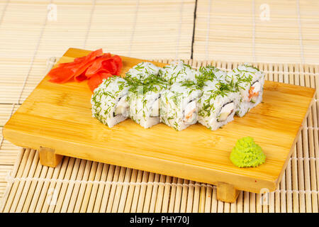 Tasty "green river" sushi rolls Stock Photo - Alamy