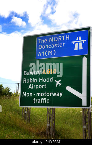 Road Sign For Robin Hood Airport South Yorkshire England Stock Photo ...