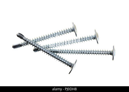 Closeup Top view screws isolated on white background Stock Photo - Alamy