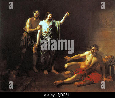 Joseph interprets dreams in prison, Robert de Baudous, Lucas van Leyden, 1591 - 1659 Stock Photo ...