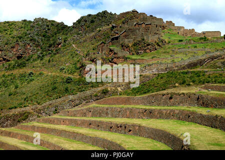 Stunning lush agricultural terraces of Cusco region countryside, Sacred ...