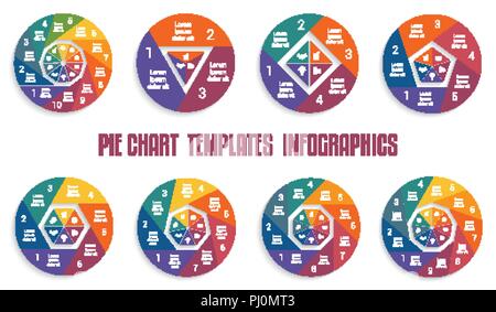 Pie charts and circular graph infographics set Stock Vector Image & Art ...