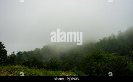 Great Caucasus mountain range foggy landscape Stock Photo - Alamy