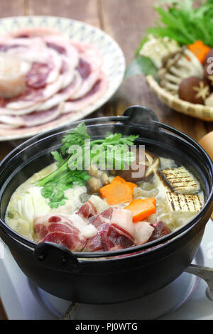 botan nabe, wild boar hot pot, japanese food Stock Photo - Alamy