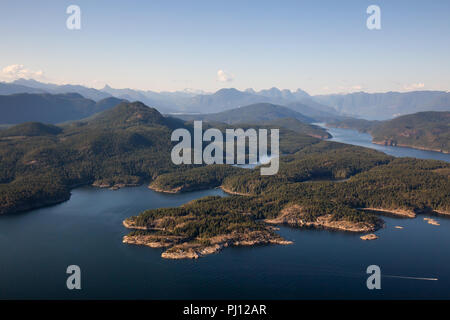 Aerial view of Nelson Island during a sunny summer day. Taken in ...