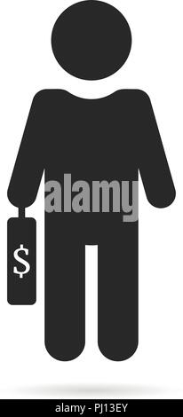 Bag money icon. Simple illustration of bag money vector icons set color ...