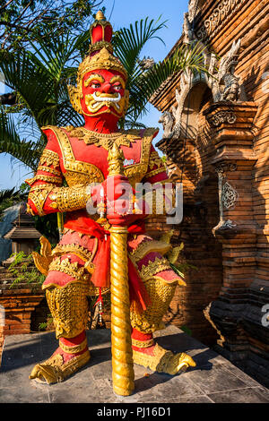 samurai statue in front of temple at Osaka-Jo castle, Osaka, Japan ...