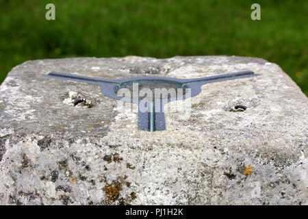 Trig point top plate Stock Photo - Alamy
