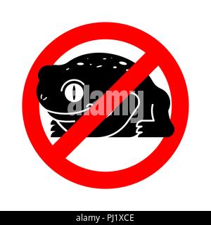 Stop Frog. Forbidden red road sign. Ban Toad. No Vector illustration ...