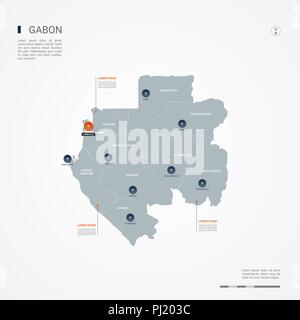 Gabon political map of administrative divisions Stock Vector Image ...