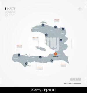 Haiti political map of administrative divisions - departments. 3D ...